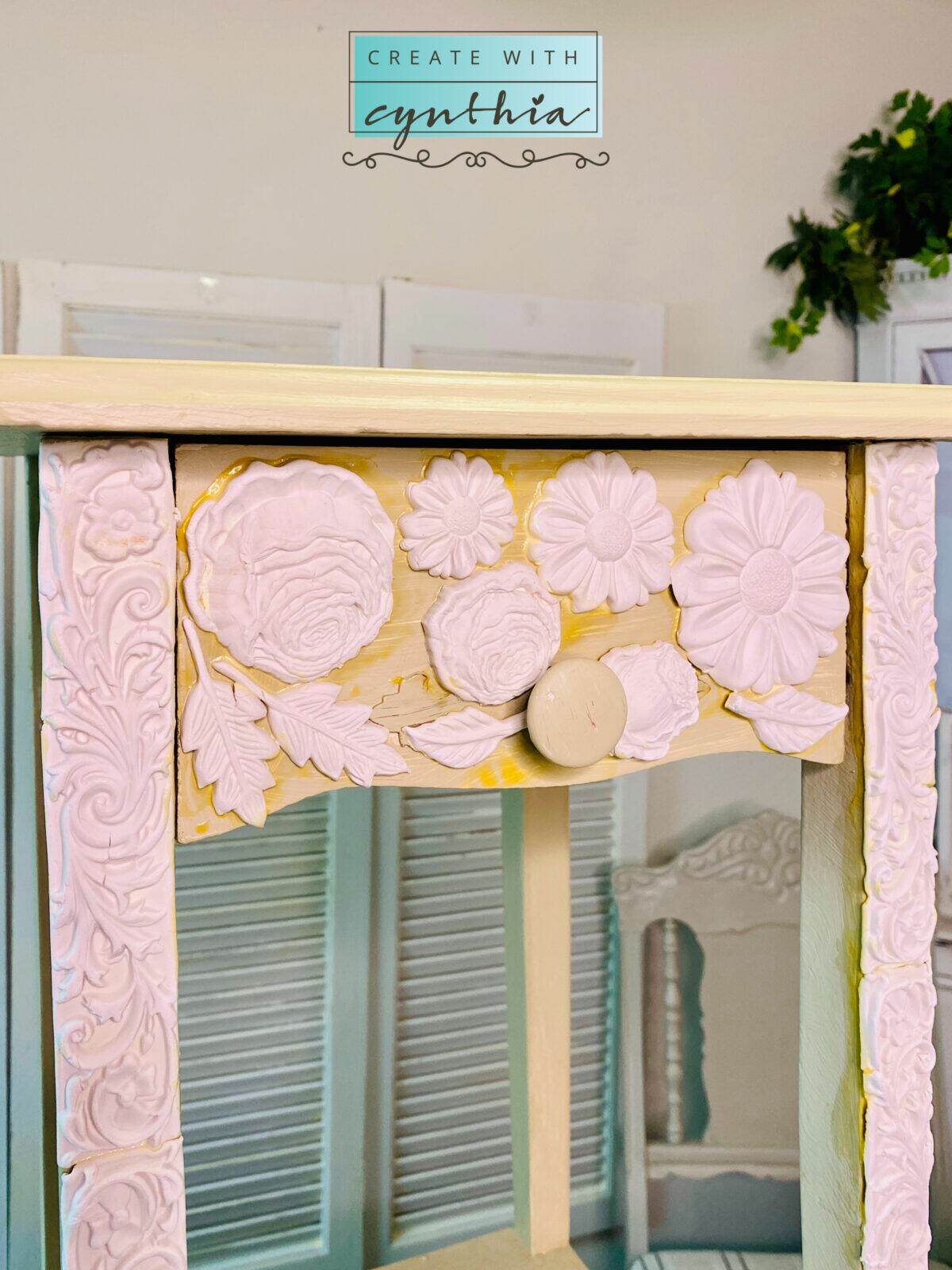 Furniture Makeover with Decor Moulds and Clay! | Create With Cynthia